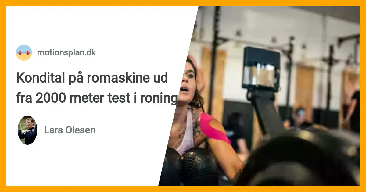 Kondital på romaskine ud fra 2000 meter test i roning