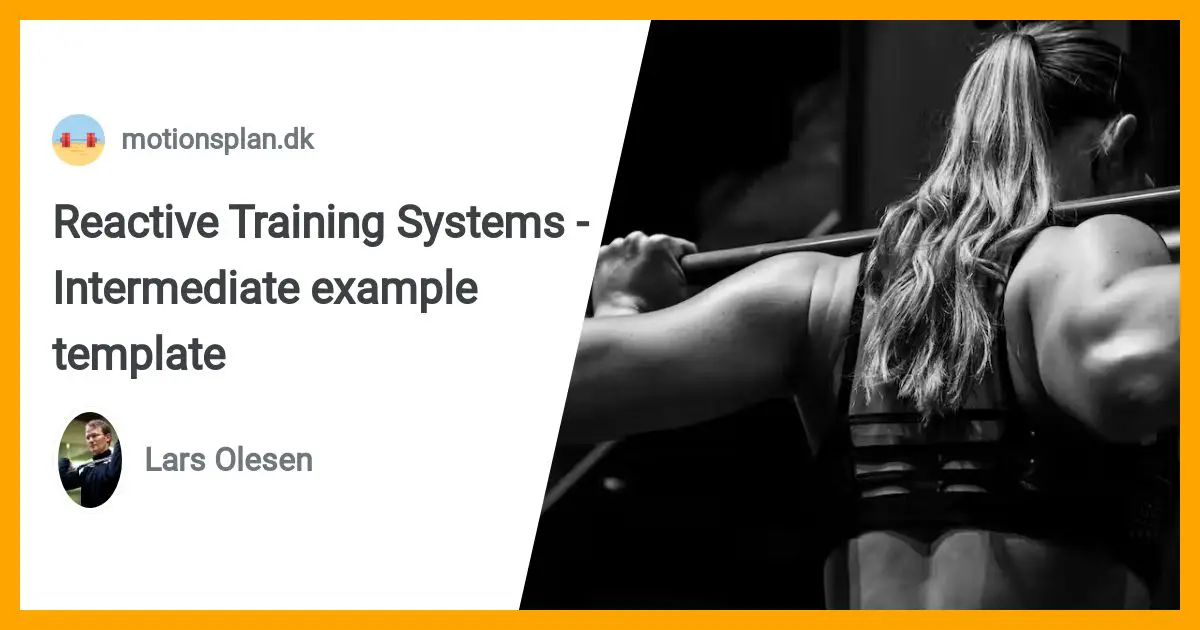 Reactive Training Systems - Intermediate example template
