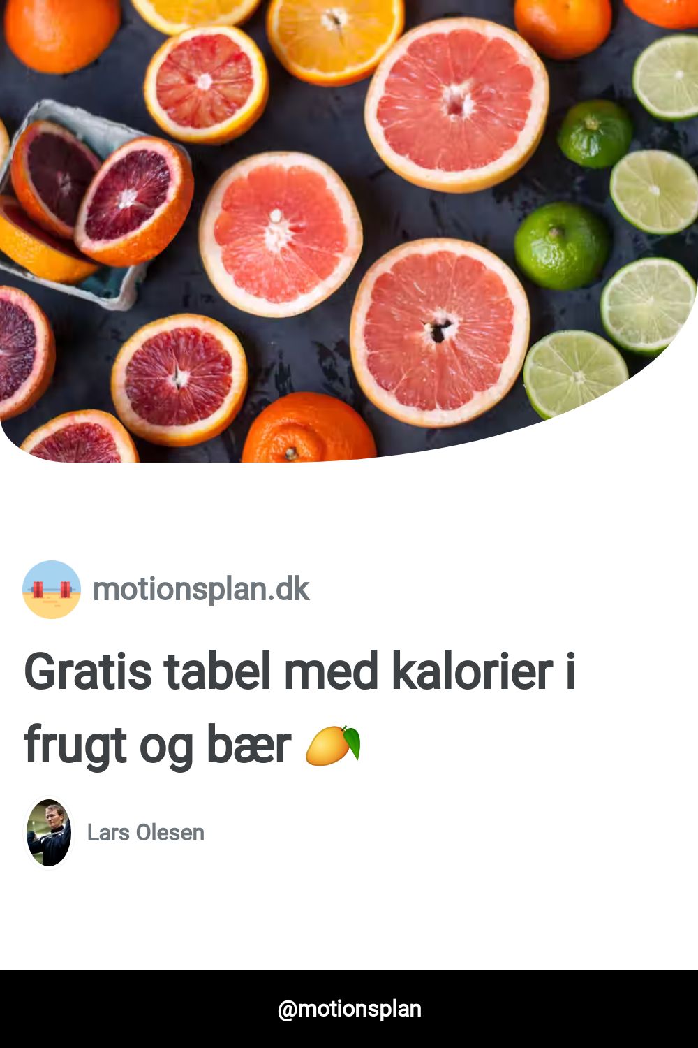 Gratis tabel med kalorier i frugt og bær 🥭